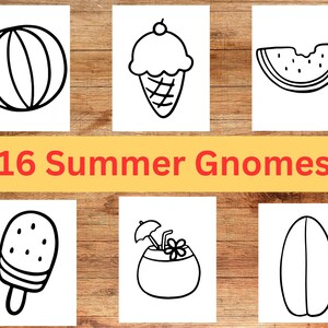 Summer Gnomes Coloring Pages for Adults & Kids (printable PDF) - Etsy