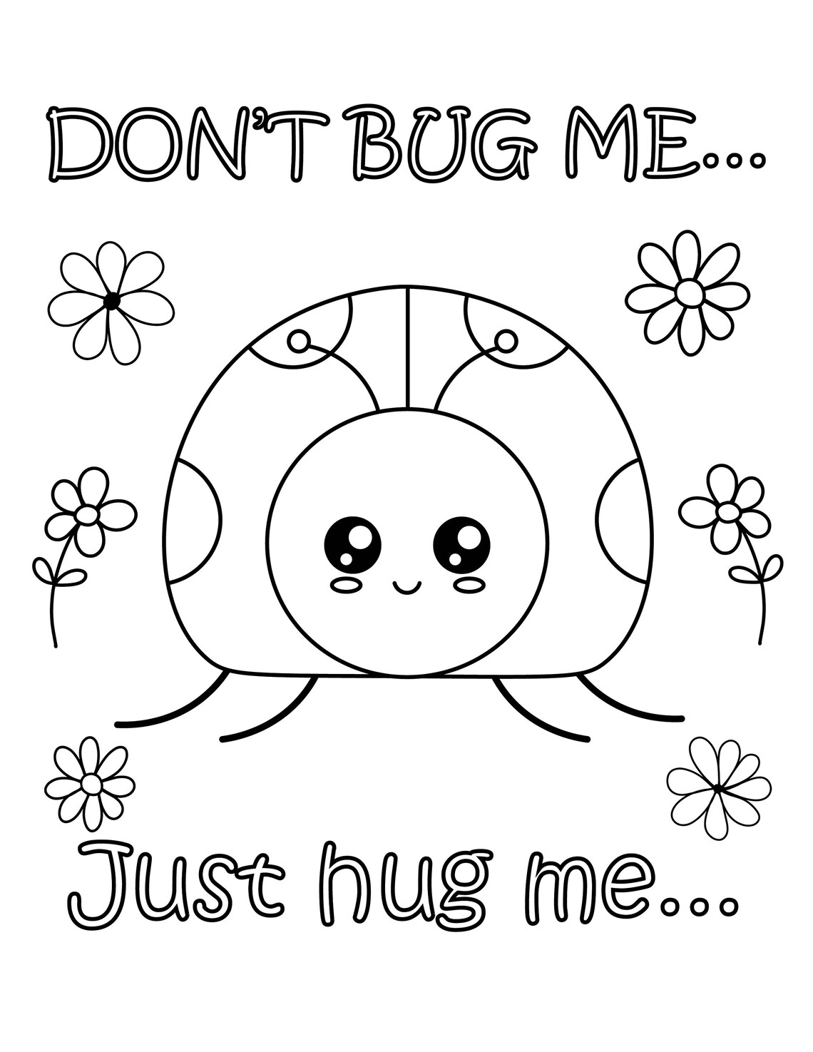 Cute Ladybug Coloring Pages, Kawaii Coloring Pages, Printable Colouring ...