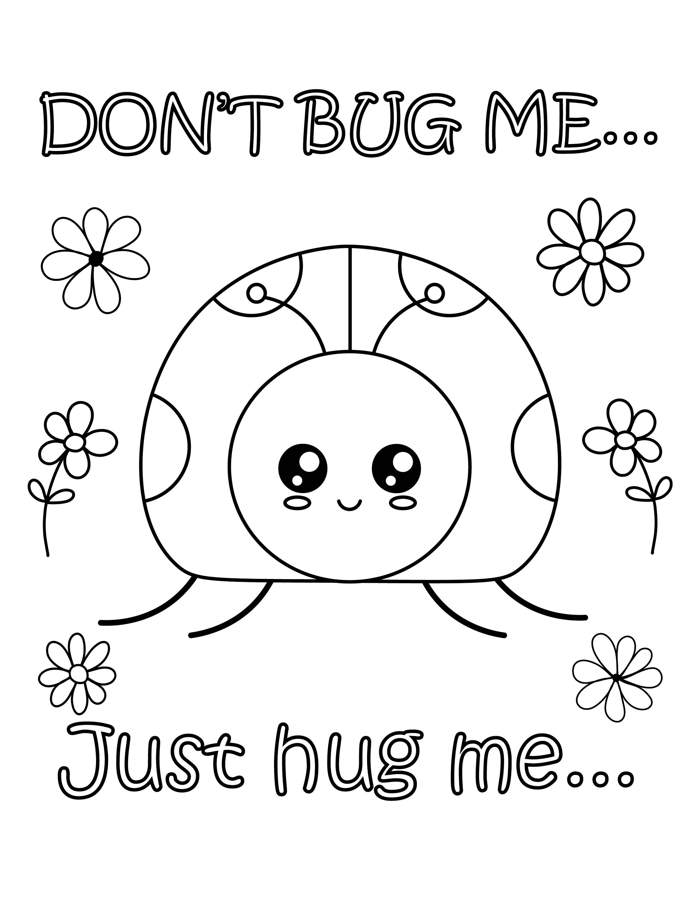 Cute Ladybug Coloring Pages, Kawaii Coloring Pages, Printable Colouring ...