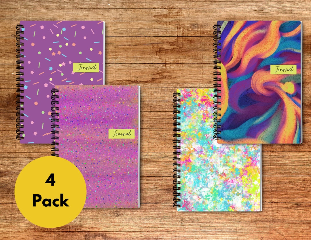 Vibrant 4-pack Spiral Notebooks - Etsy
