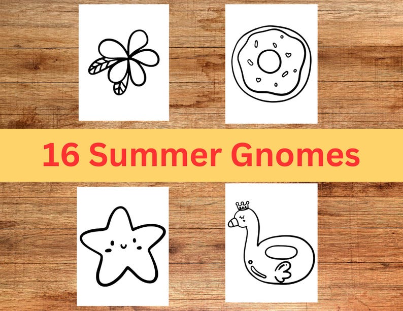 Summer Gnomes Coloring Pages for Adults & Kids (printable PDF) - Etsy