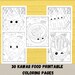 Kawaii Food Coloring Book for Kids: Printable Activity Pages (instant ...