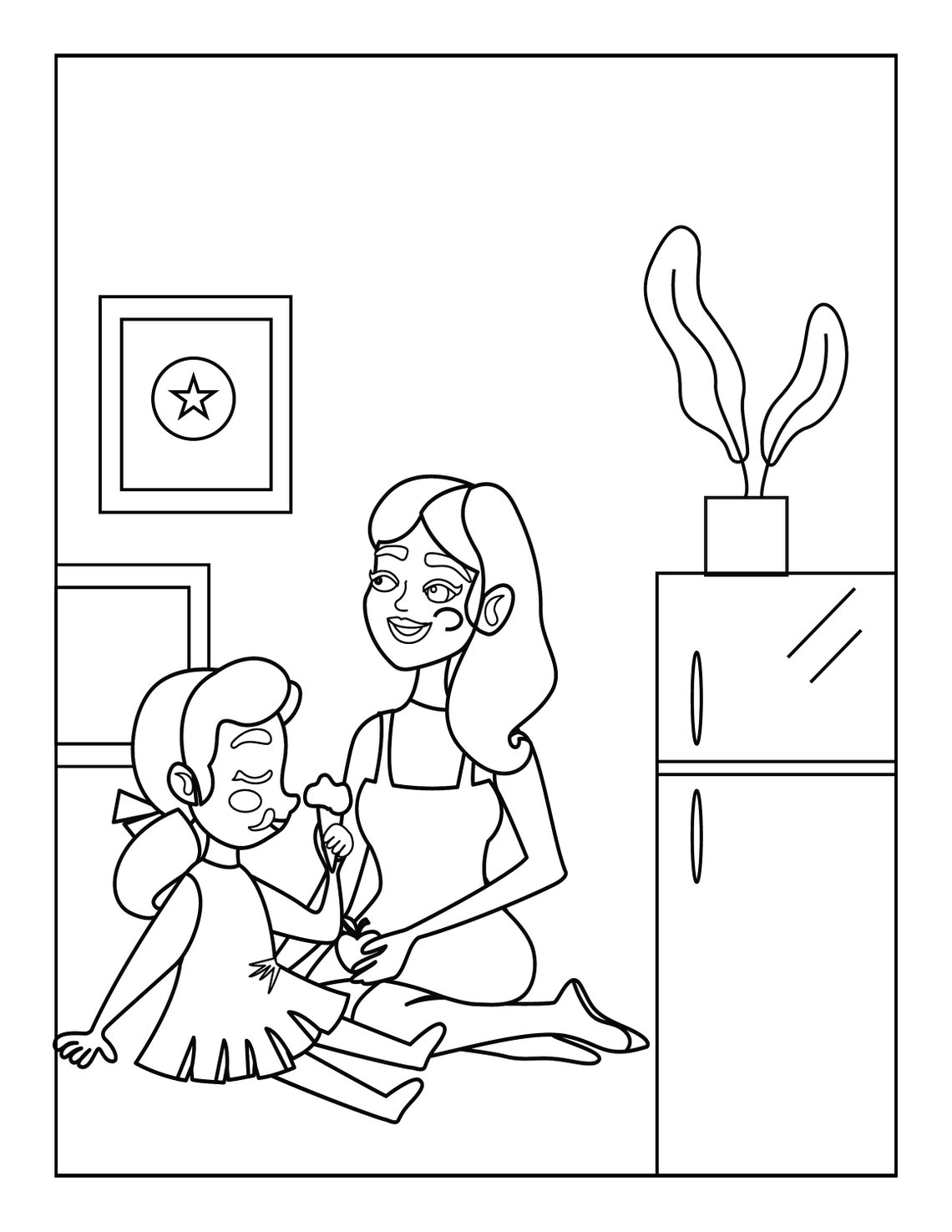 Printable Mothers Day Coloring Book for Toddlers, Mother's Day Coloring ...
