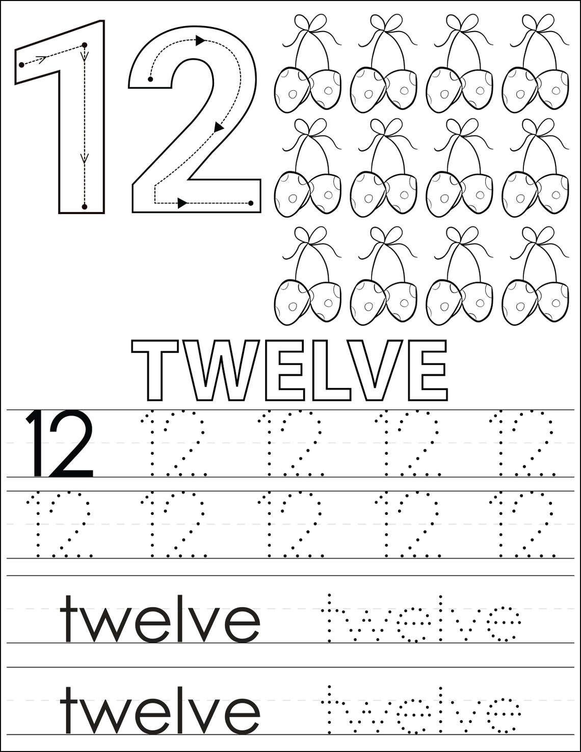 1-20 Number Tracing Preschool Worksheet Printable, Worksheet Activity ...