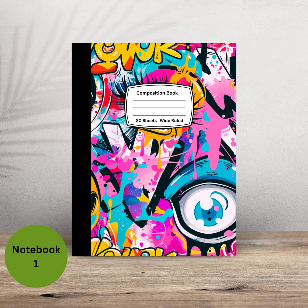 Comic Graffiti Composition Notebook – Urban Art, Wide/college Ruled - Etsy