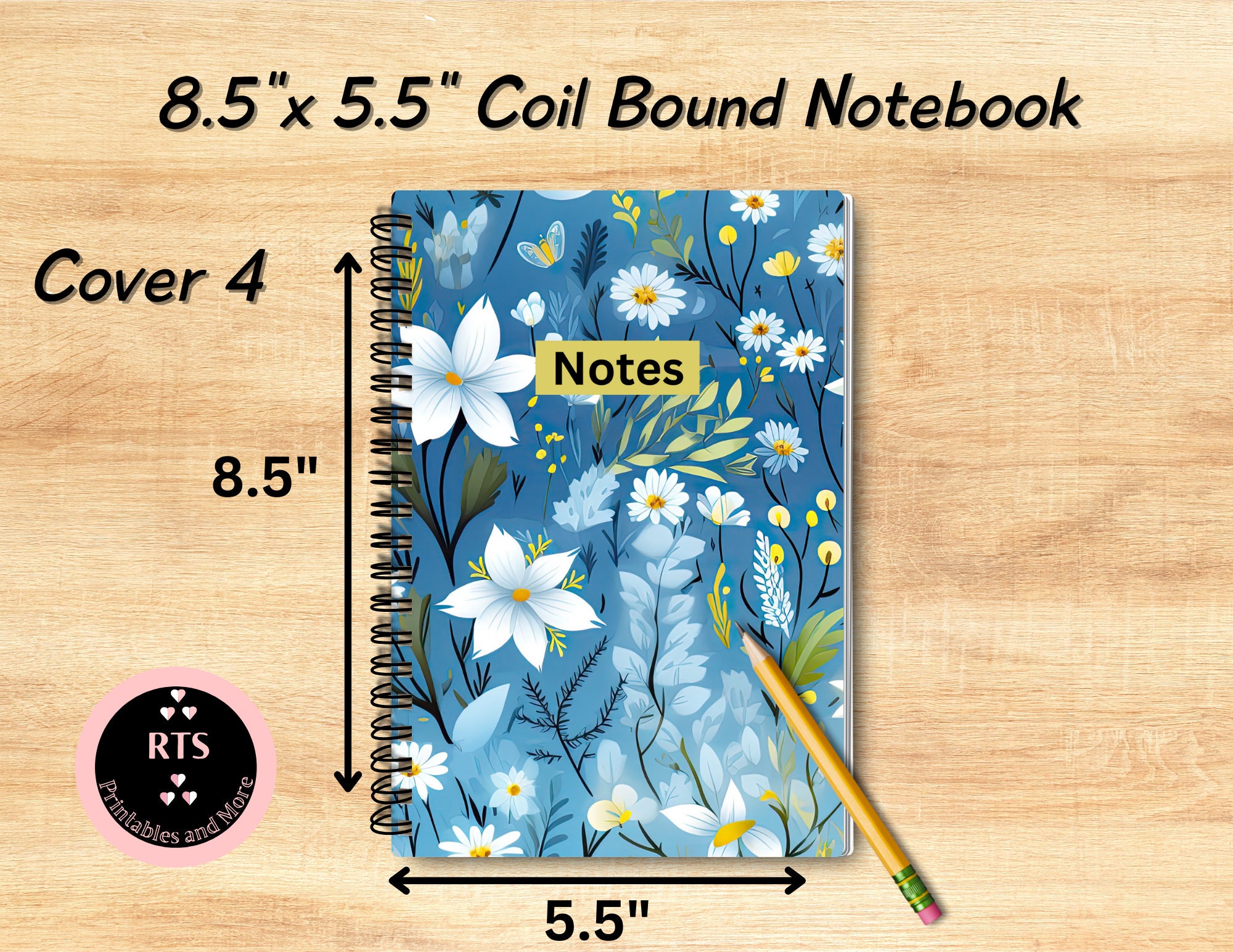 Handmade Floral Spiral Journal, Pastel Colors, Cute Spring Gift ...