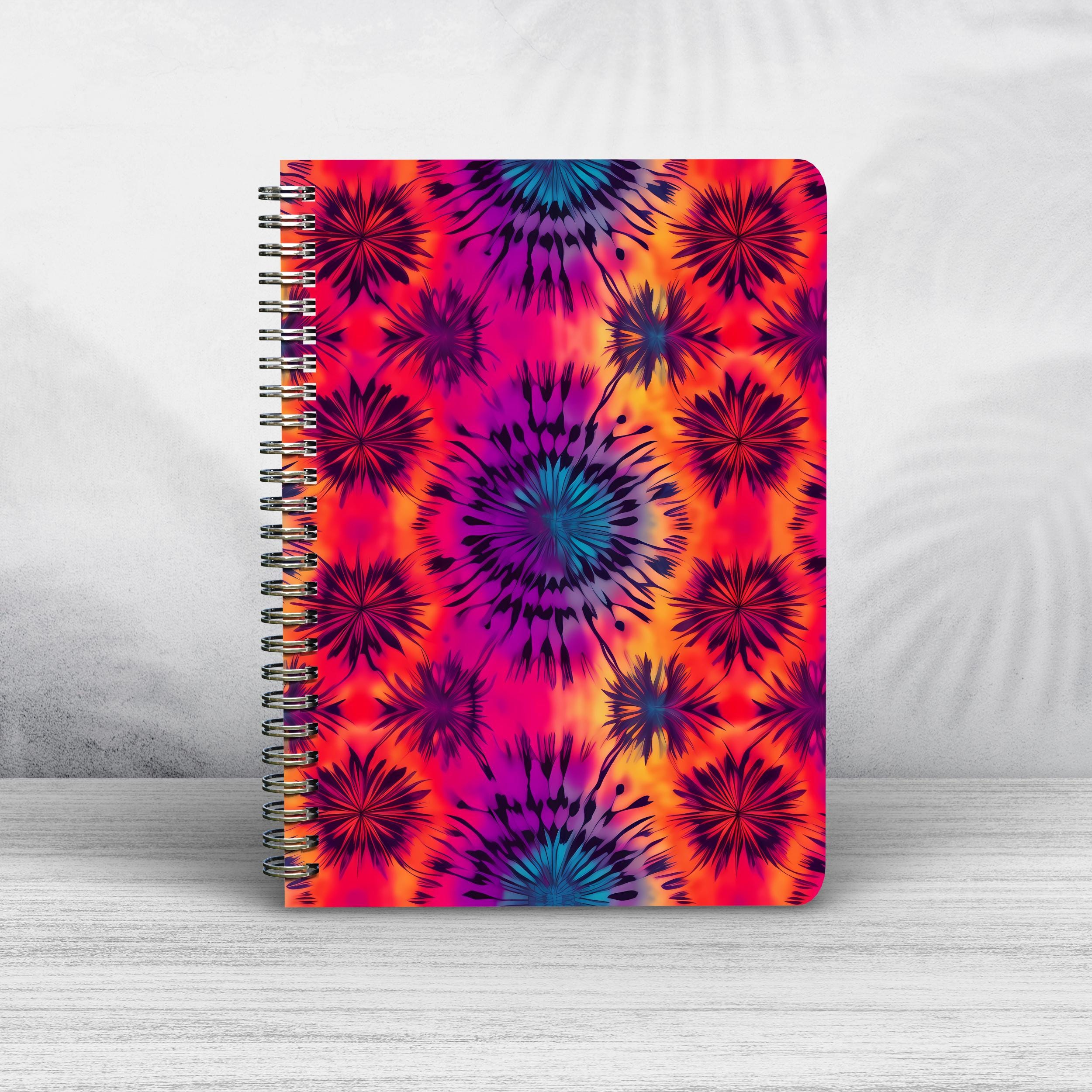 Groovy Rainbow Vibes: Tie Dye Spiral Notebook Back to School Hippie ...