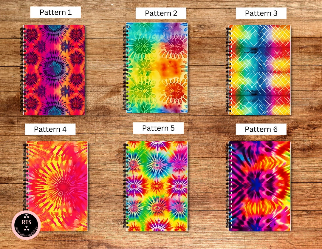 Groovy Rainbow Vibes: Tie Dye Spiral Notebook Back to School Hippie ...