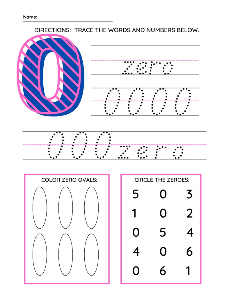 Number Tracing 0-9 Worksheets Pdf Traceable Numbers - Etsy