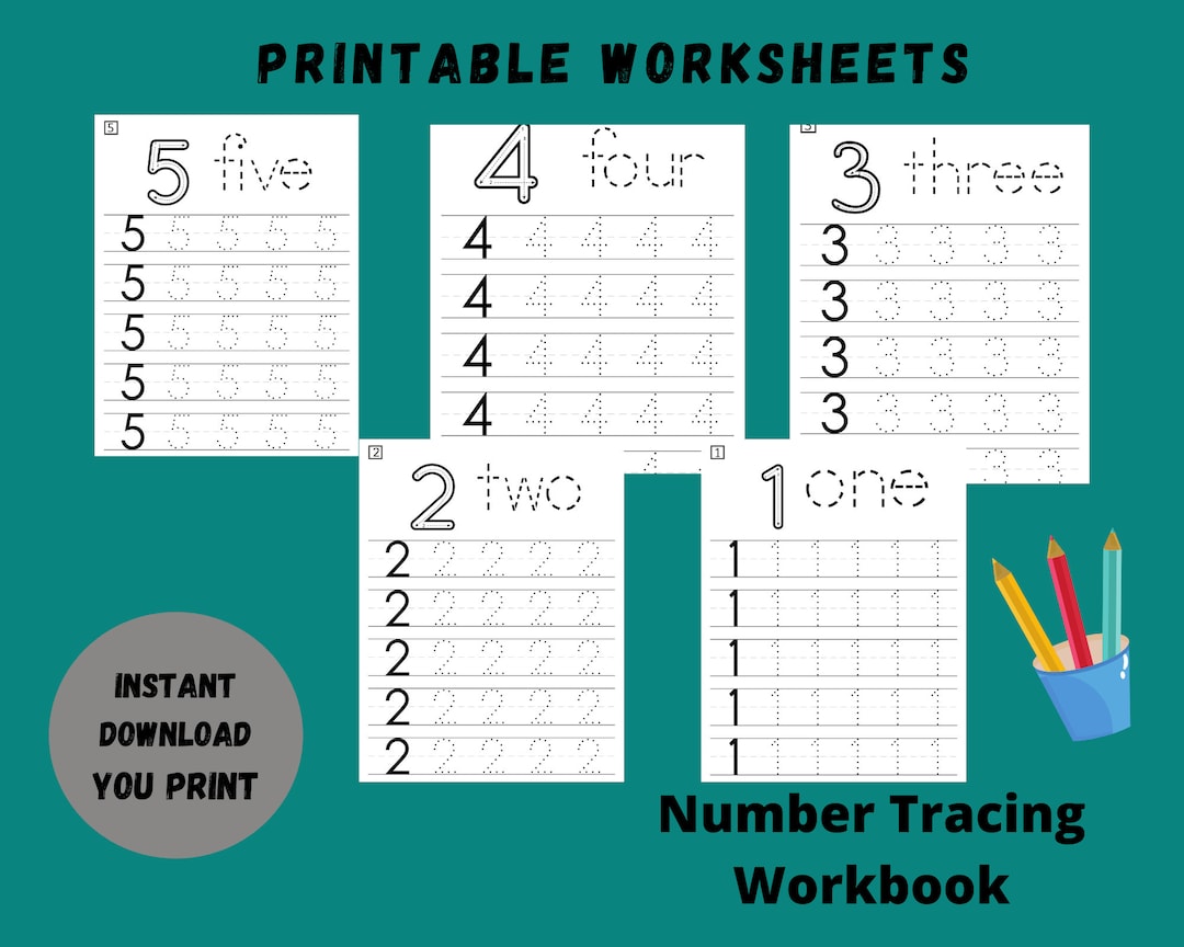 Number Tracing Worksheet 1-100: Preschool Handwriting Practice (PDF) - Etsy
