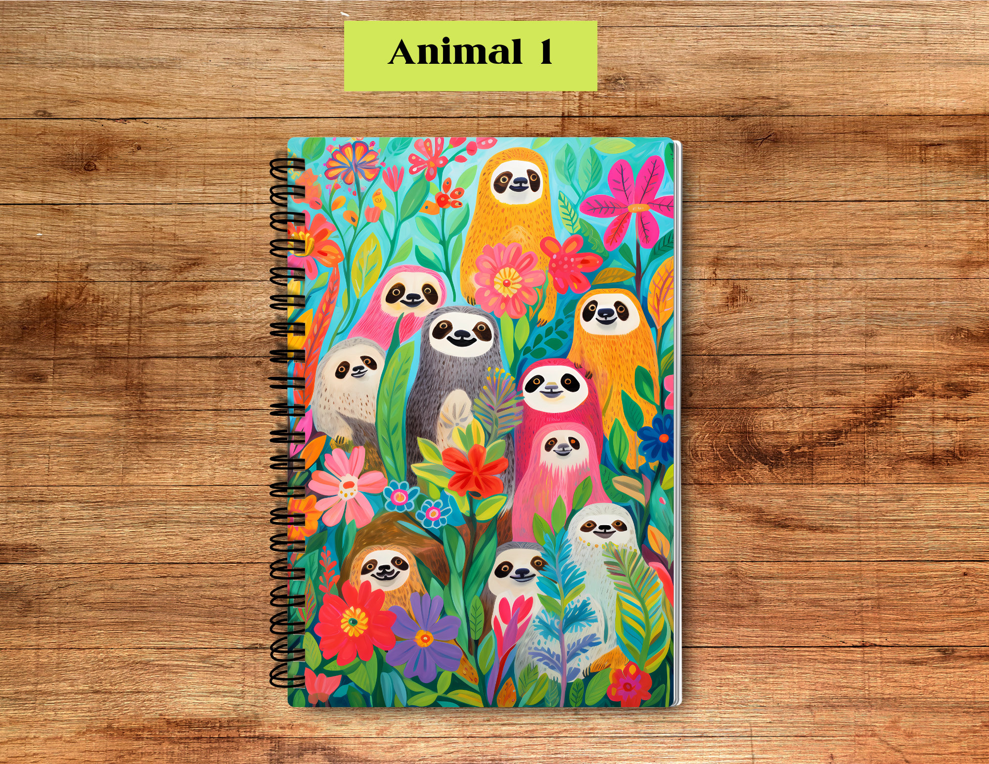 Spiral Notebook Colorful Eclectic Animal Print - Etsy