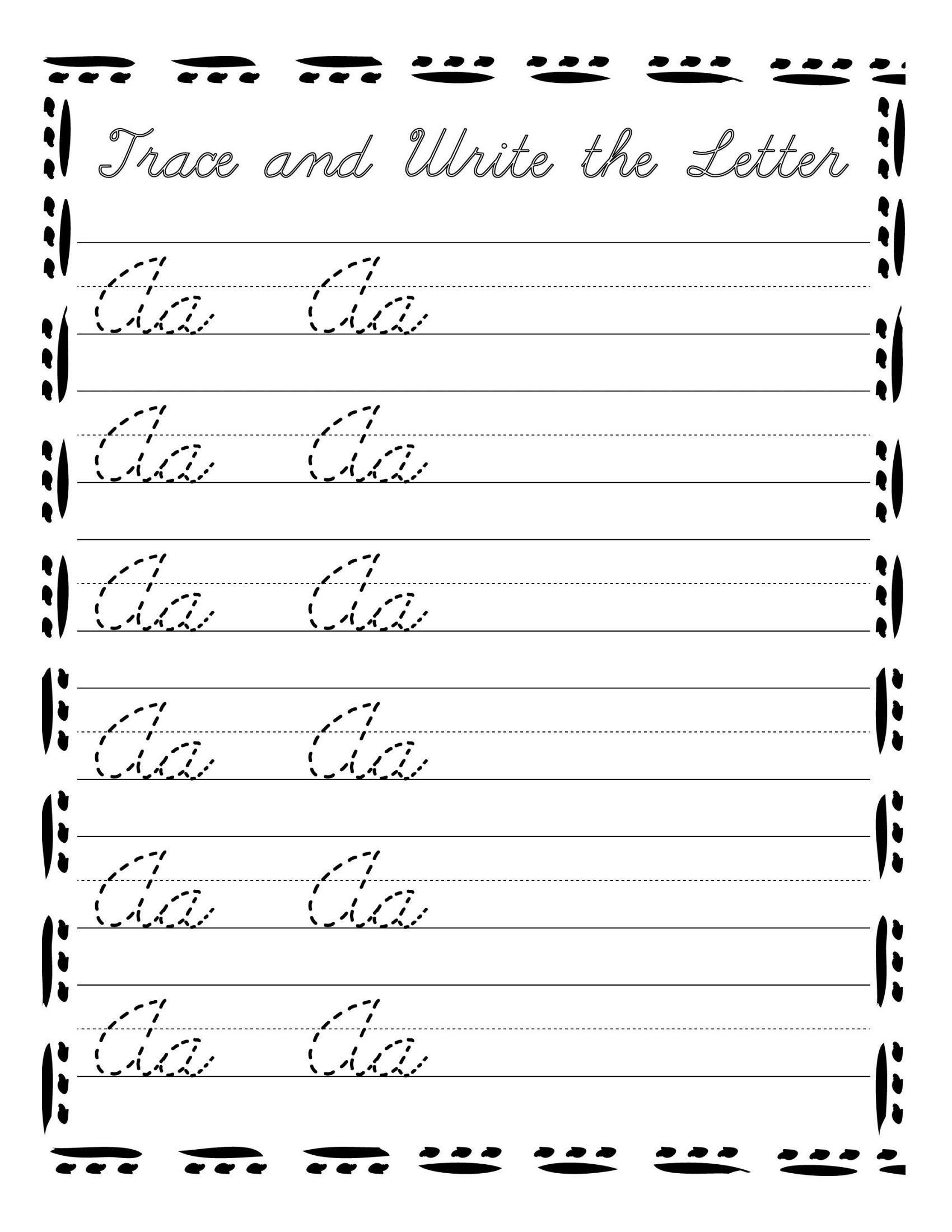 105+ Pages Letter Tracing, Printable Cursive Handwriting Worksheets for ...