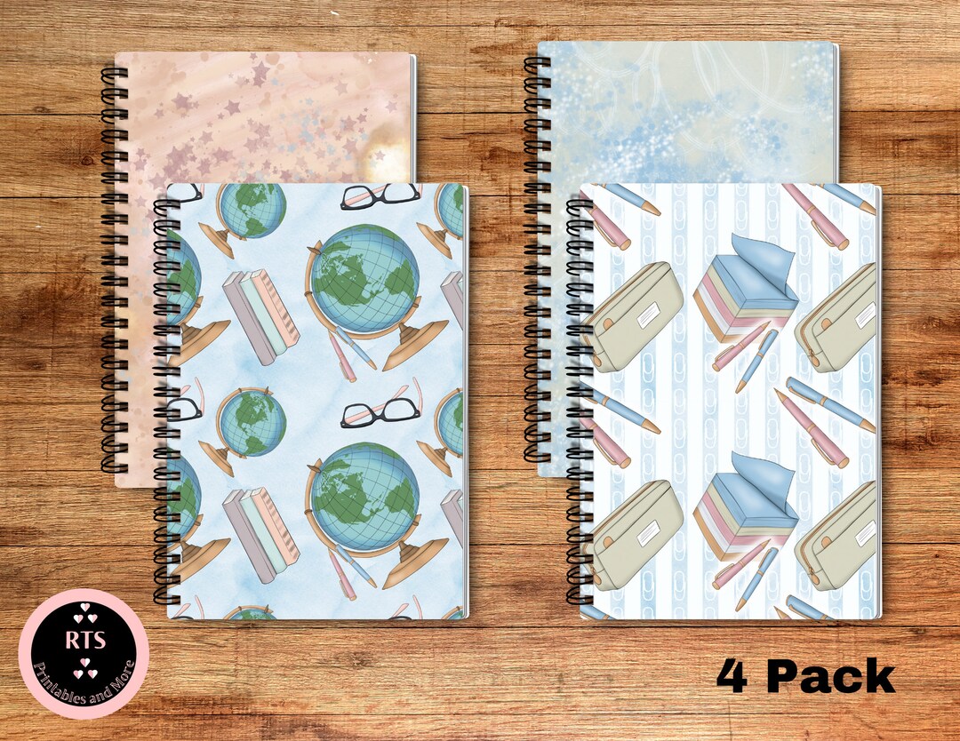 Kids Wide Ruled Spiral Notebook, Assorted Colors, 60 Sheets Each, 4 ...