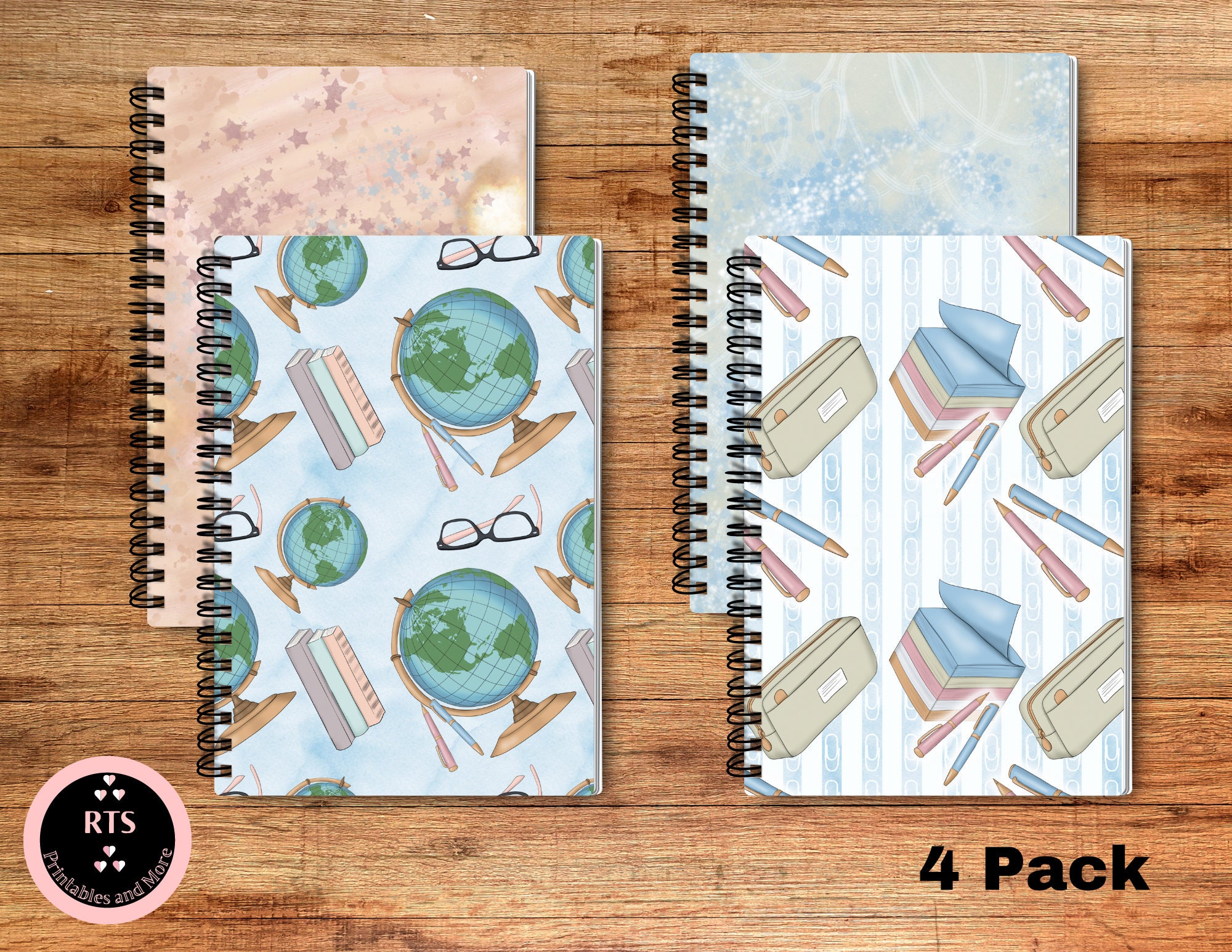 Kids Wide Ruled Spiral Notebook, Assorted Colors, 60 Sheets Each, 4 ...