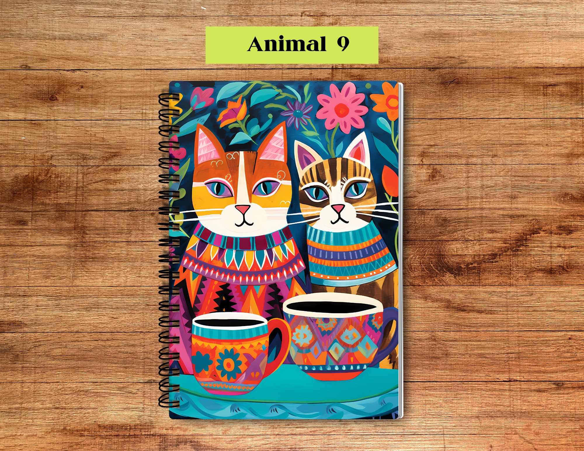 Spiral Notebook Colorful Eclectic Animal Print - Etsy