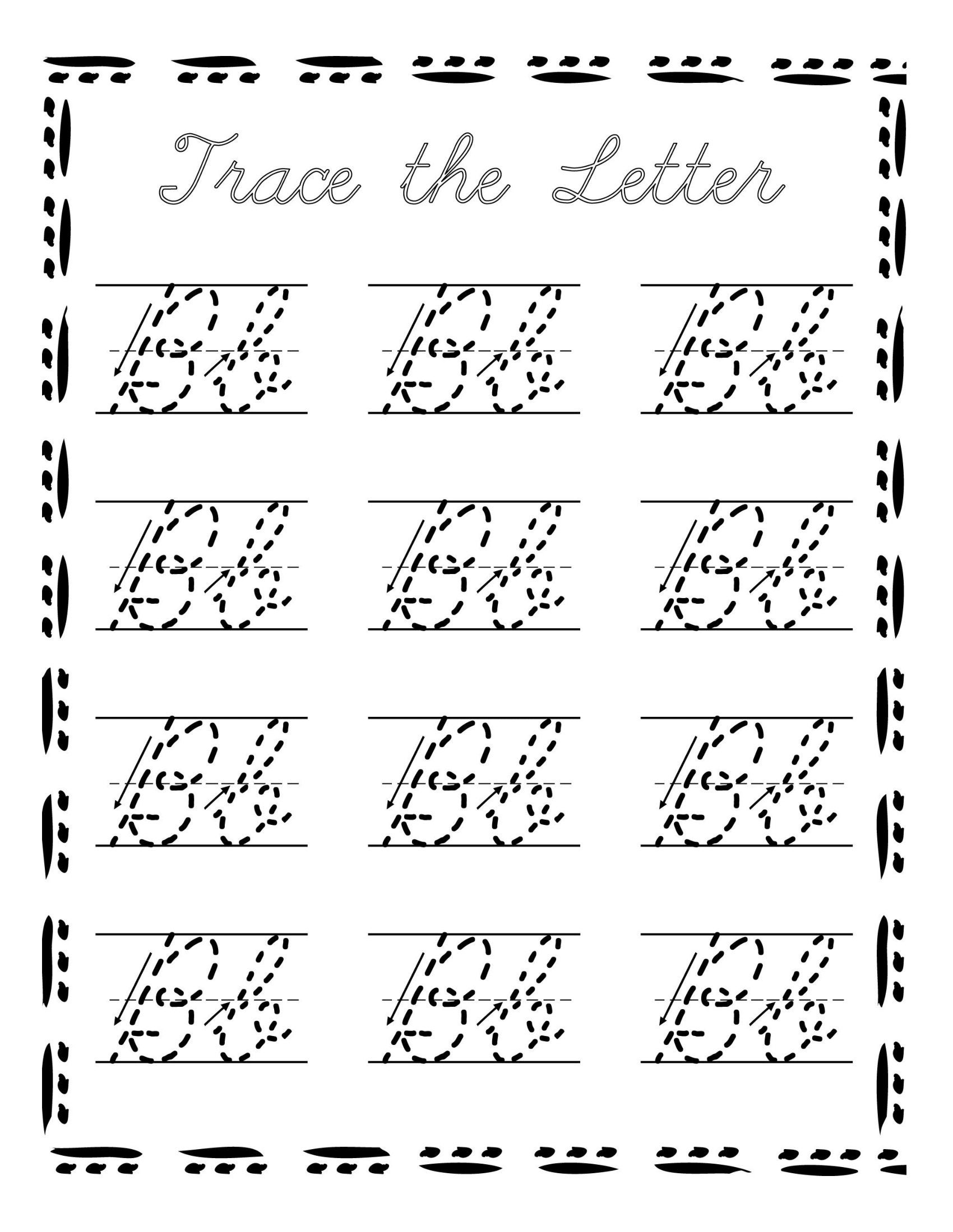 105+ Pages Letter Tracing, Printable Cursive Handwriting Worksheets for ...