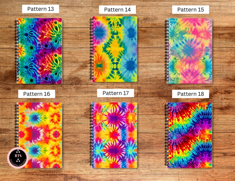 Groovy Rainbow Vibes: Tie Dye Spiral Notebook Back to School Hippie ...