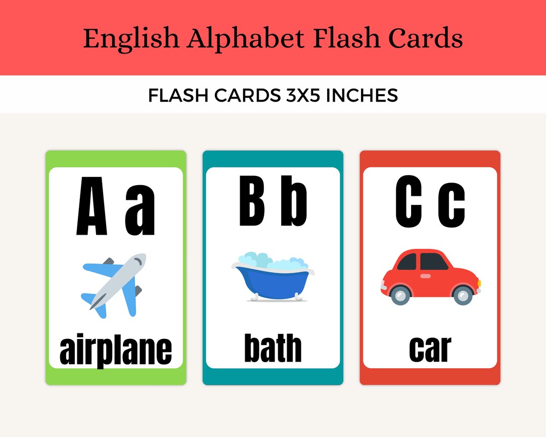 Alphabet Flash Cards for Kids, ABC Flashcard, Flash Cards, Educational ...