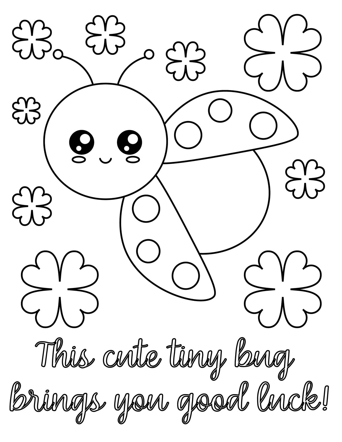 Cute Ladybug Coloring Pages, Kawaii Coloring Pages, Printable Colouring ...