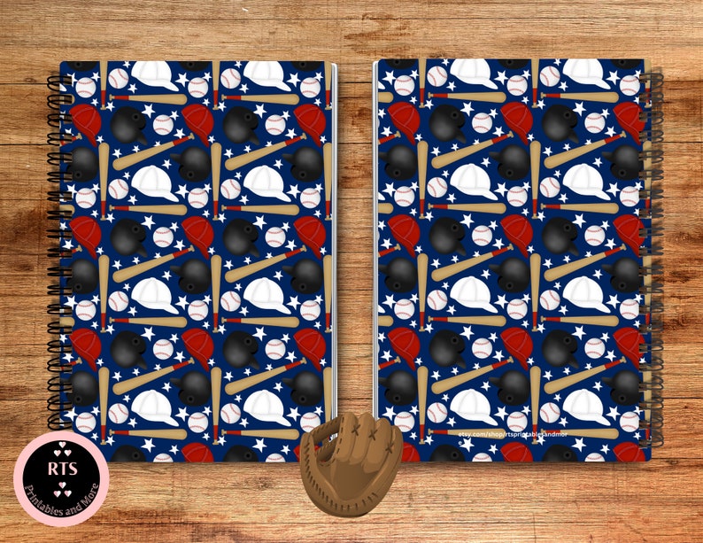 Kids Wide Ruled Spiral Notebook, Assorted Colors Baseball, 60 Sheets ...