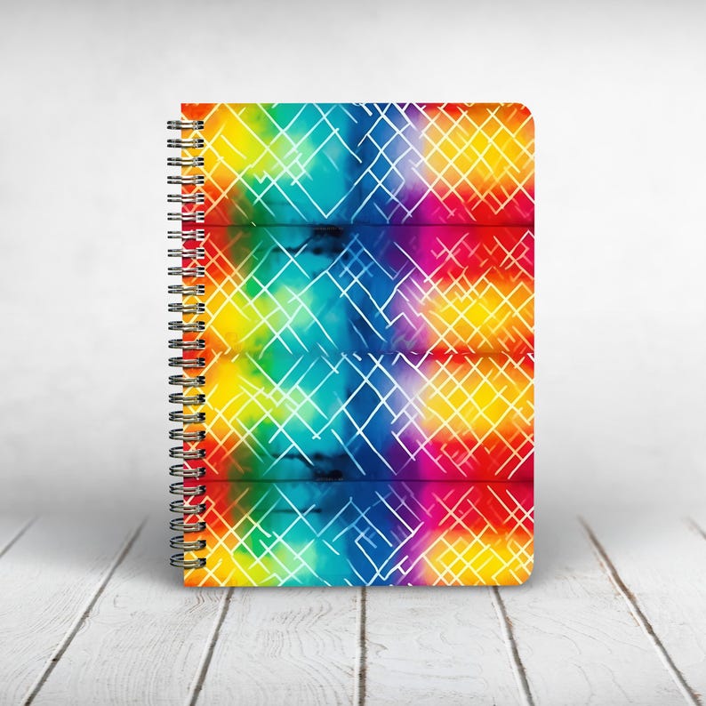 Groovy Rainbow Vibes: Tie Dye Spiral Notebook Back to School Hippie ...