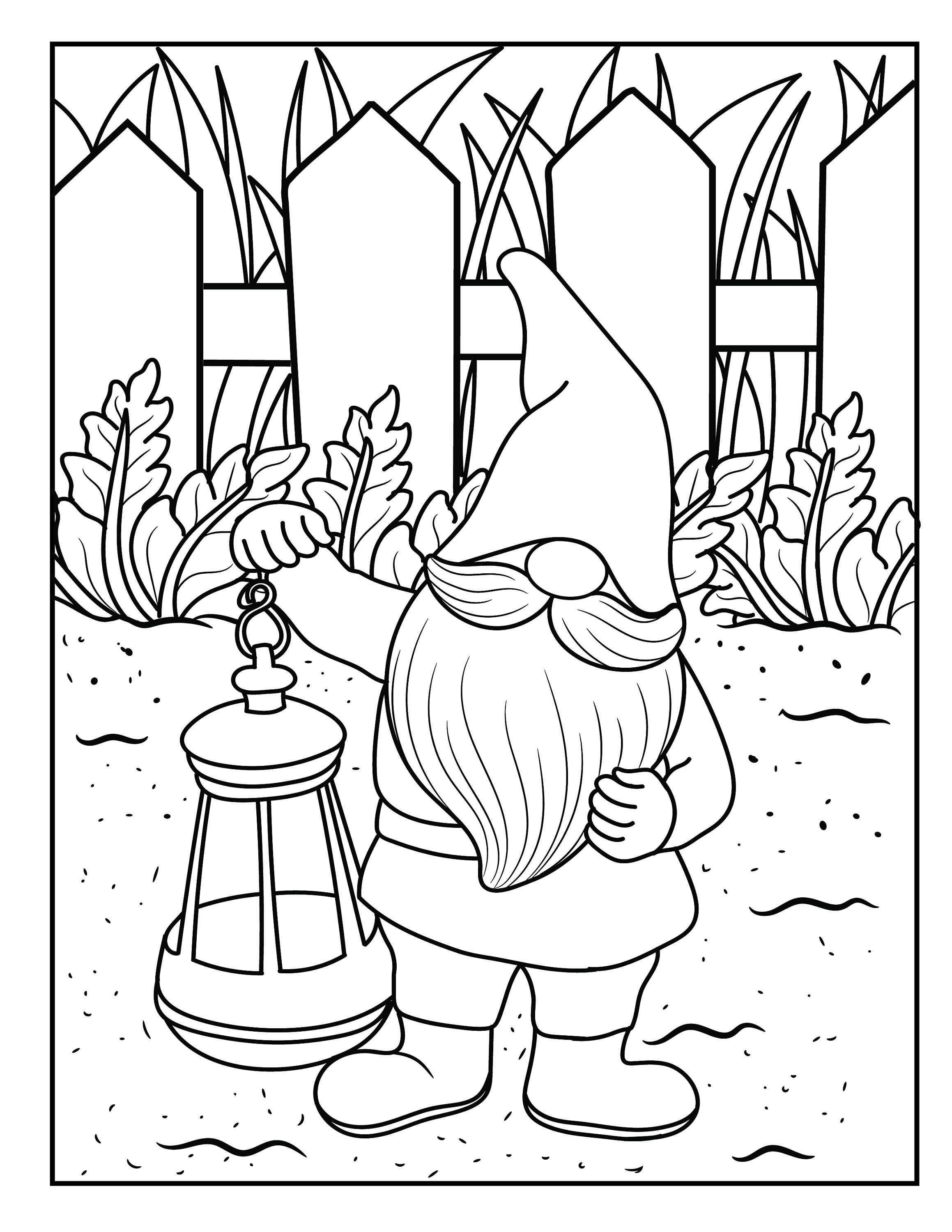 Printable Gnome Garden Coloring Pages Coloring Pages for - Etsy UK