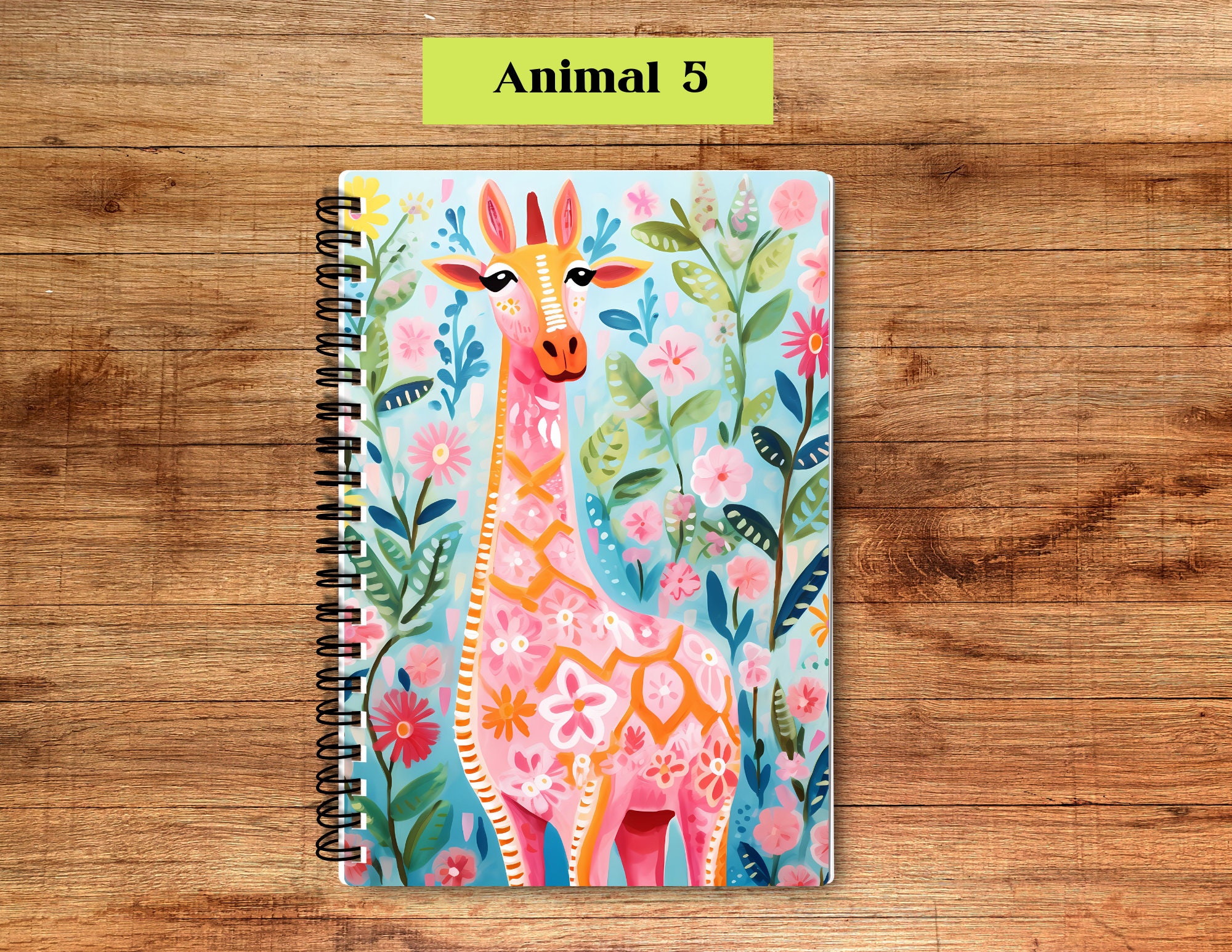 Spiral Notebook Colorful Eclectic Animal Print - Etsy