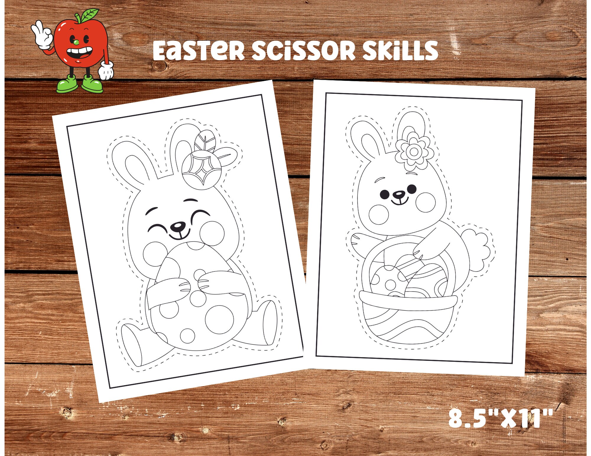 Rabbit Coloring Book, Easter Scissor Skills, Preschool Activity Book ...