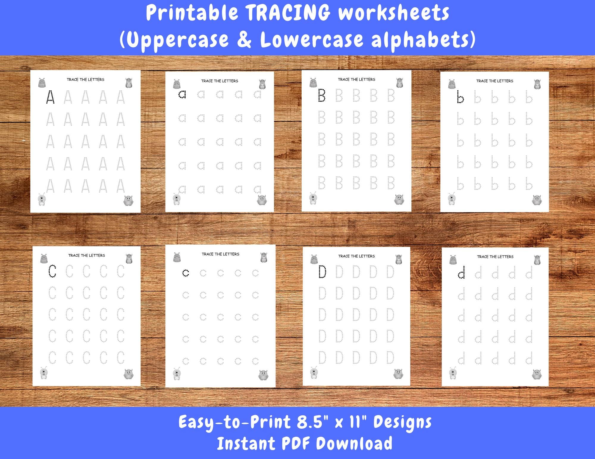 Preschool Tracing Worksheets Bundle PDF – 87 Pages, Printable Alphabet ...