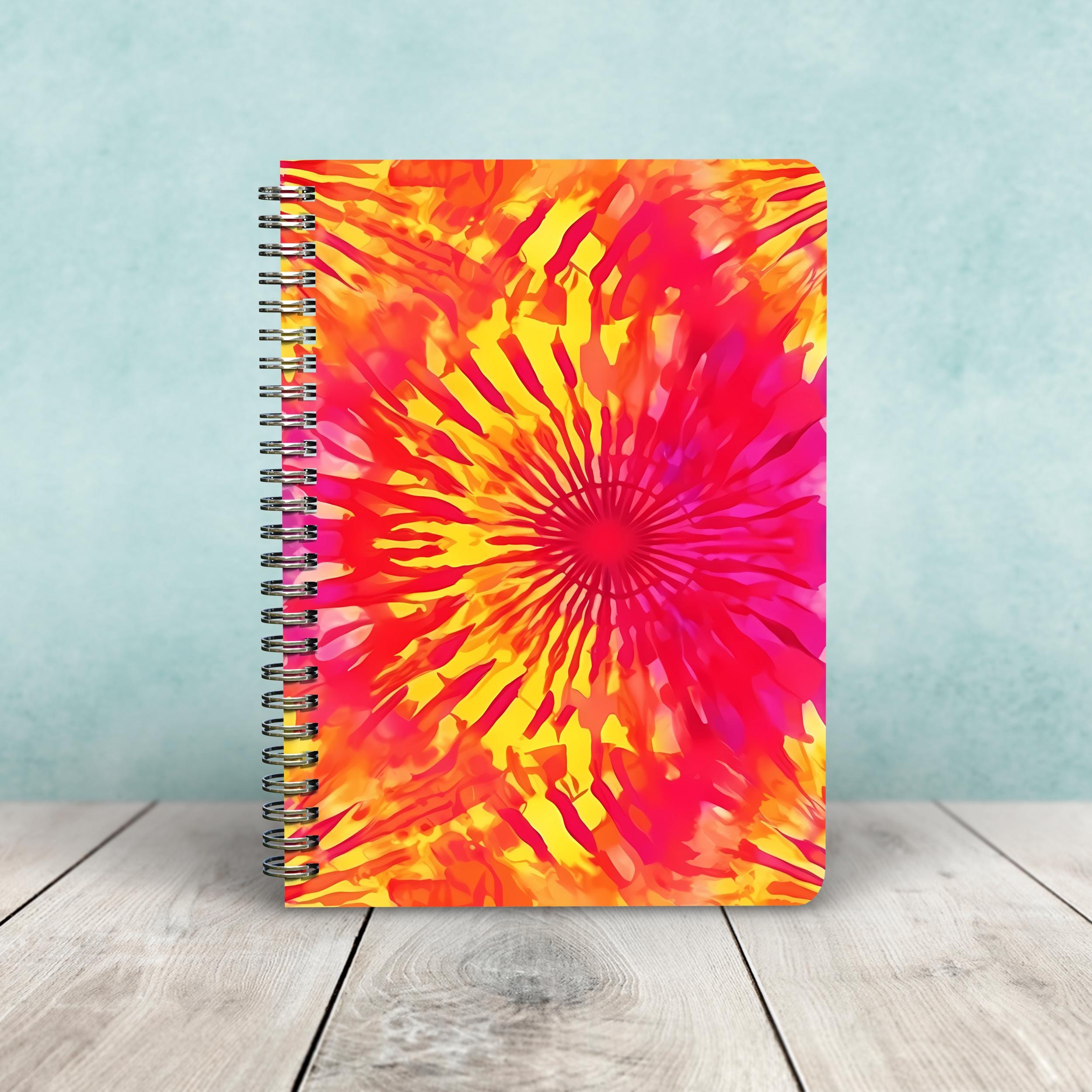 Groovy Rainbow Vibes: Tie Dye Spiral Notebook Back to School Hippie ...
