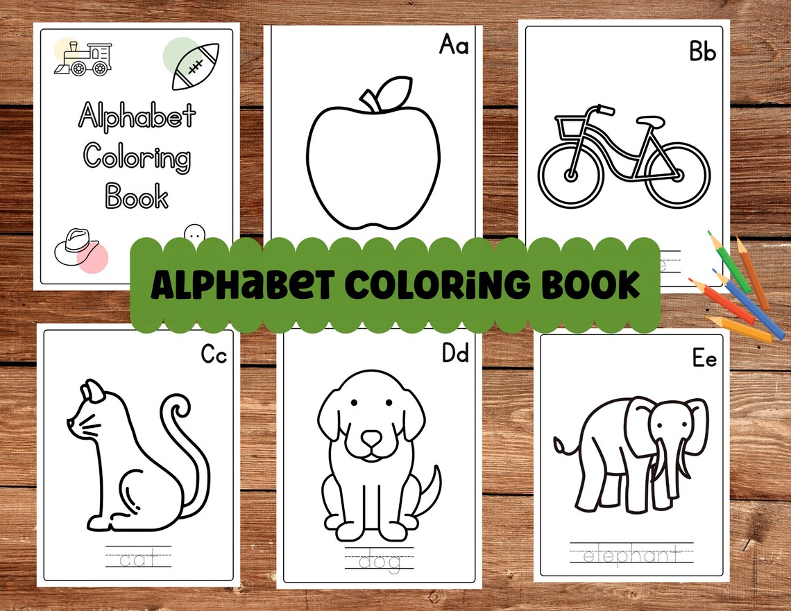 Alphabet Colouring Book, Preschool Worksheets, ABC Coloring Book for ...