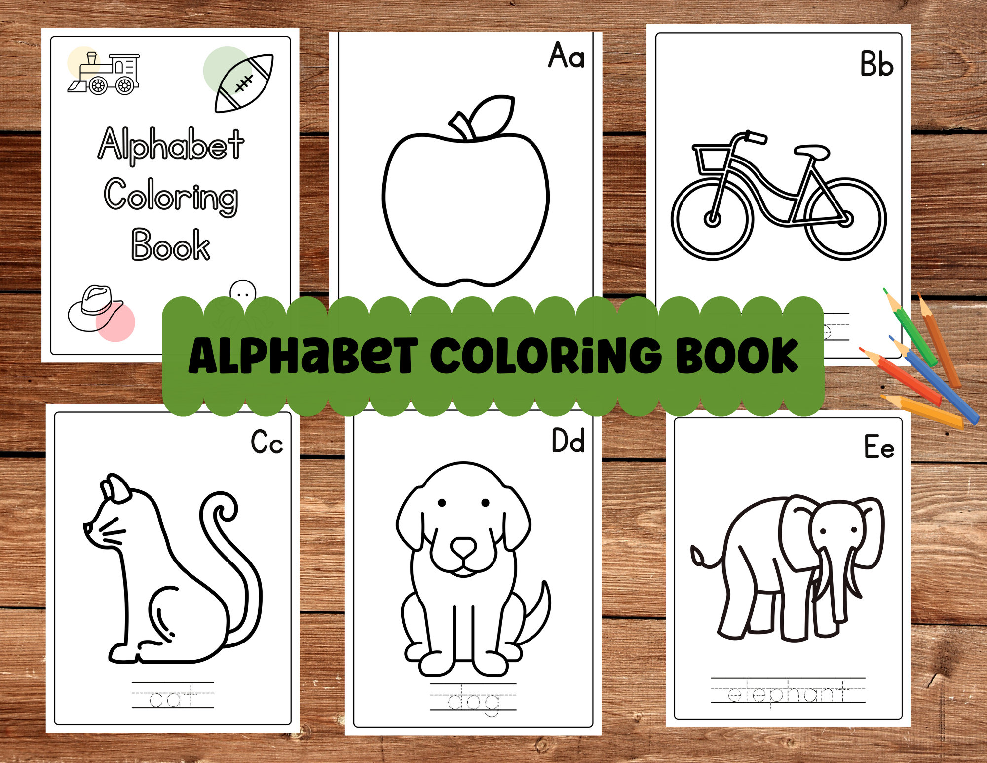 Alphabet Colouring Book, Preschool Worksheets, ABC Coloring Book for ...