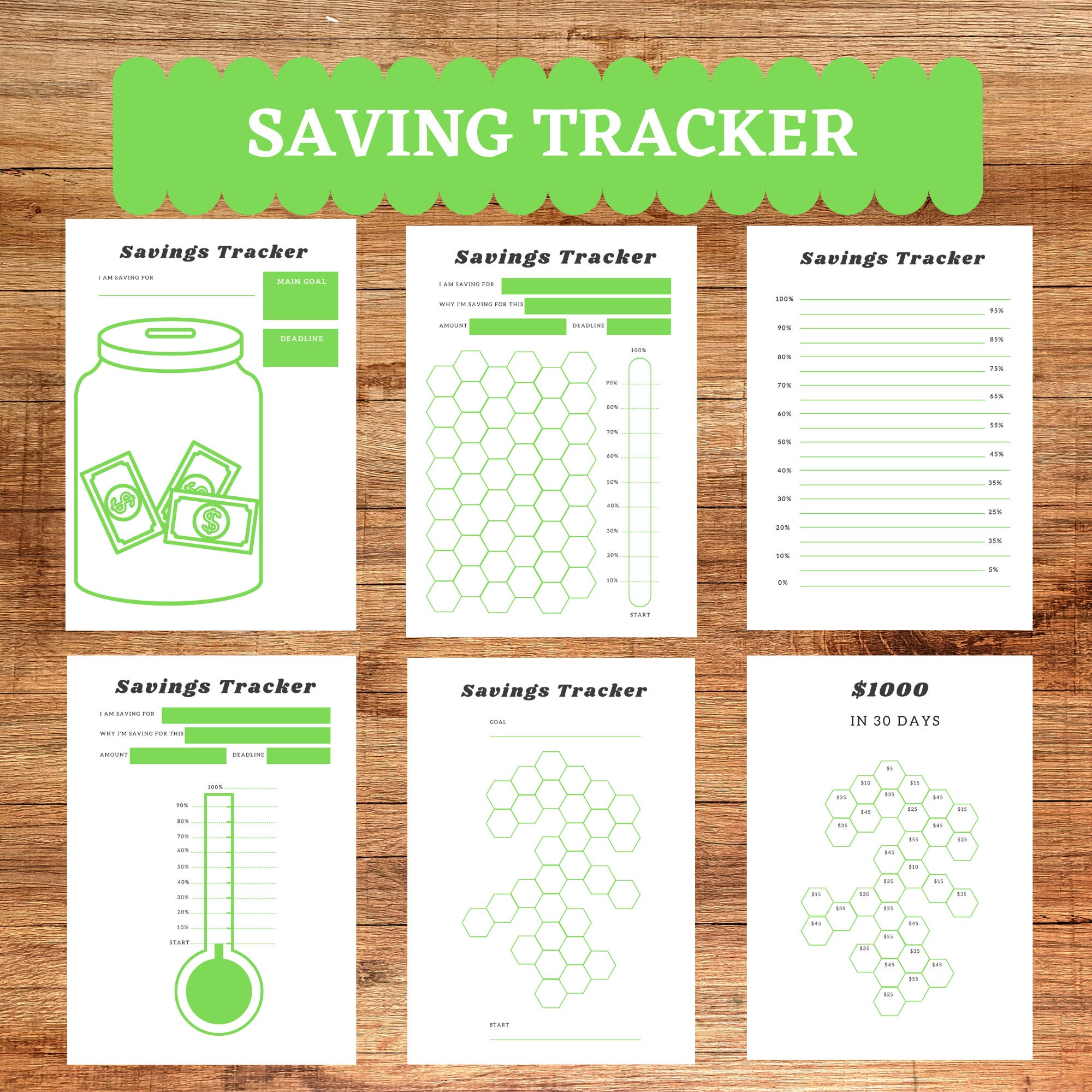 Saving Tracker, Savings Challenge, Savings Planner, Printable Saving ...