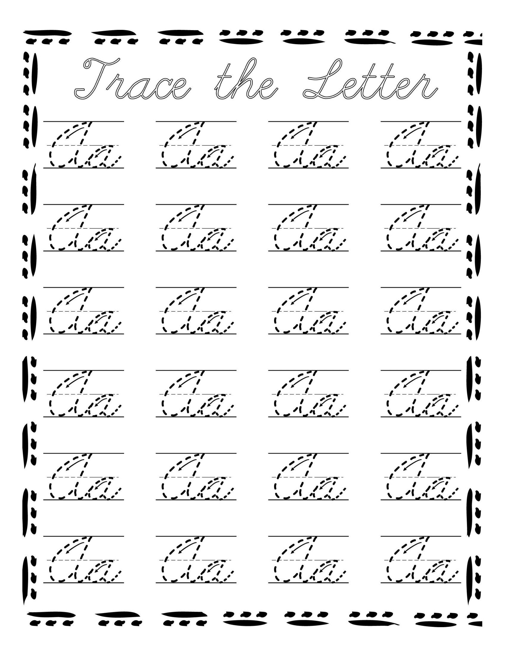 105+ Pages Letter Tracing, Printable Cursive Handwriting Worksheets for ...