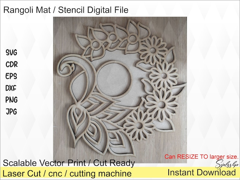 Rangoli Mat Digital Rangoli SVG 16 Reusable Stencil File Instant ...