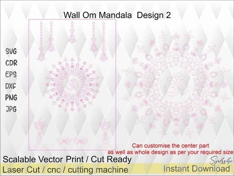 Om Aum Mandala Design 2 for Your Temple Background, Backlit Design for ...