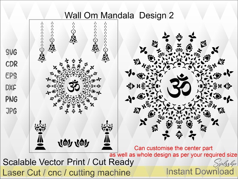 Om Aum Mandala Design 2 for Your Temple Background, Backlit Design for ...