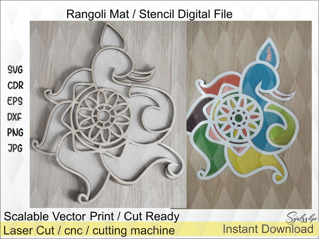 Digital Rangoli SVG 12 Reusable Rangoli Mat Stencil File - Etsy