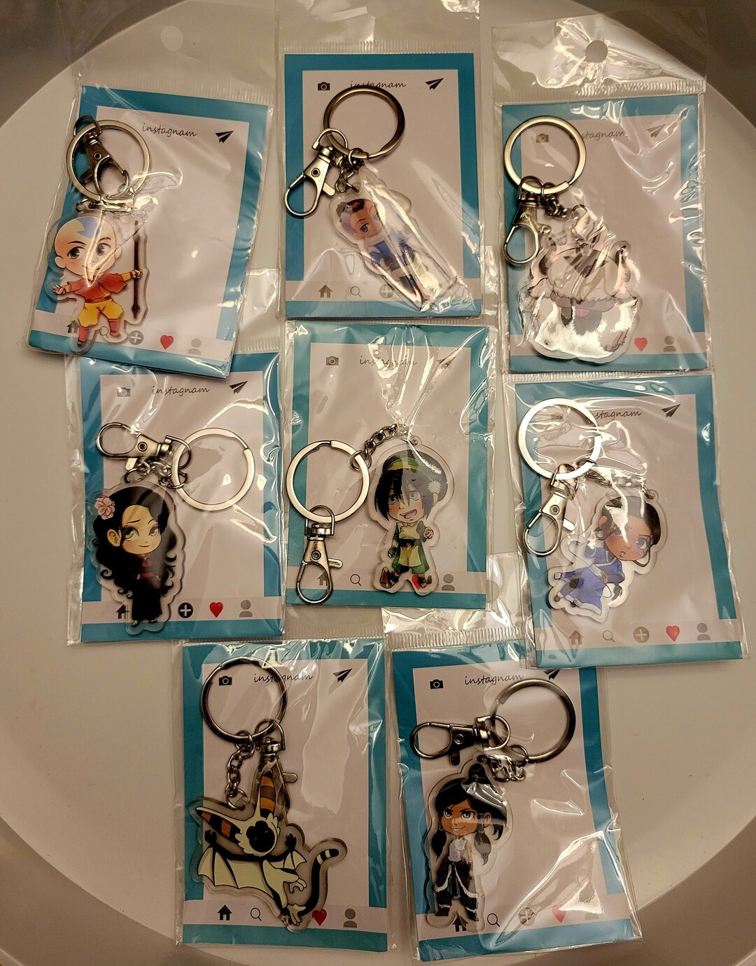Avatar the Last Airbender Set of 8 Keychains - Etsy