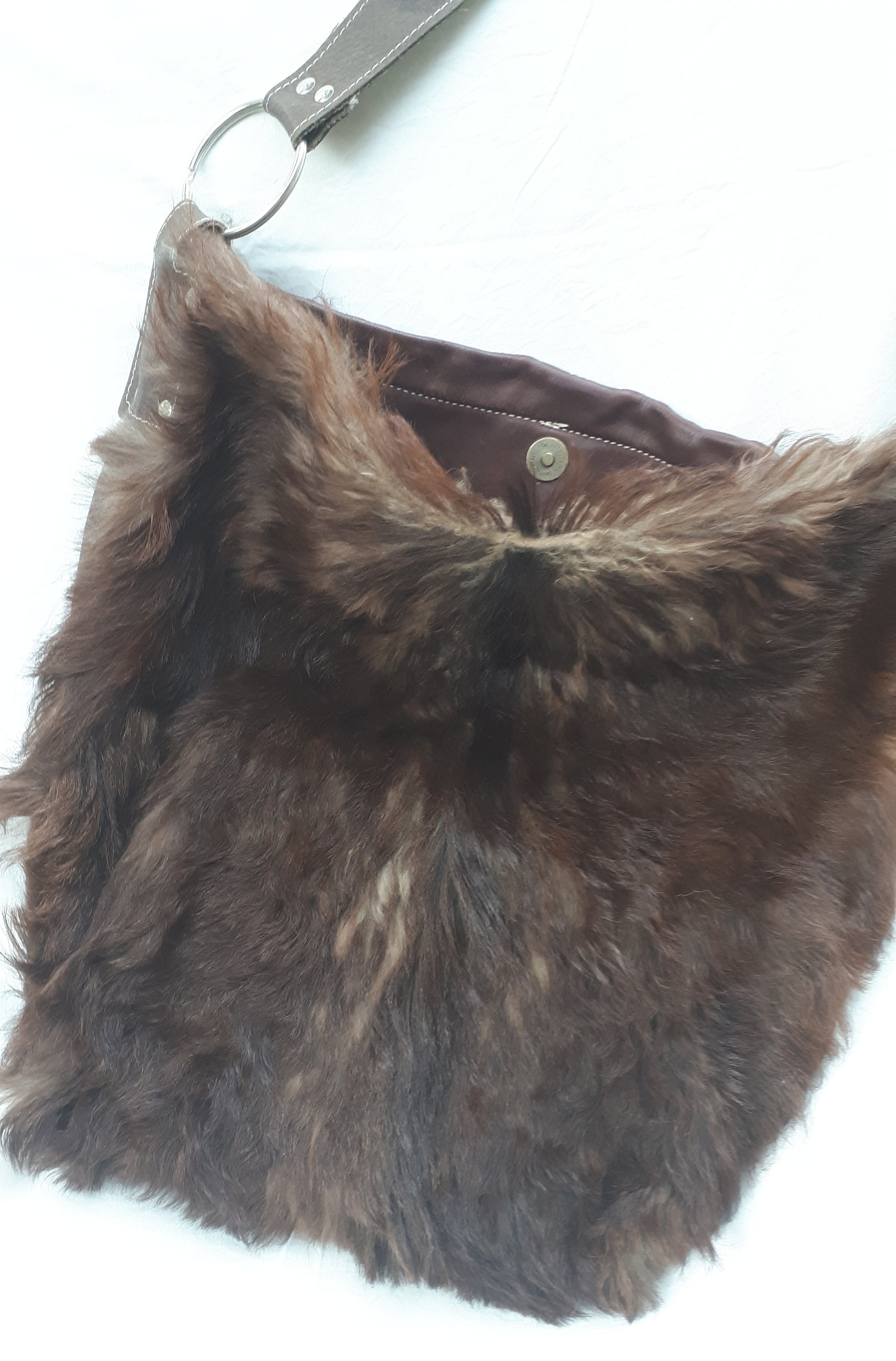 Vintage Hides in Hand Fur & Leather Shoulder Bag: Canadian Moose Hide ...