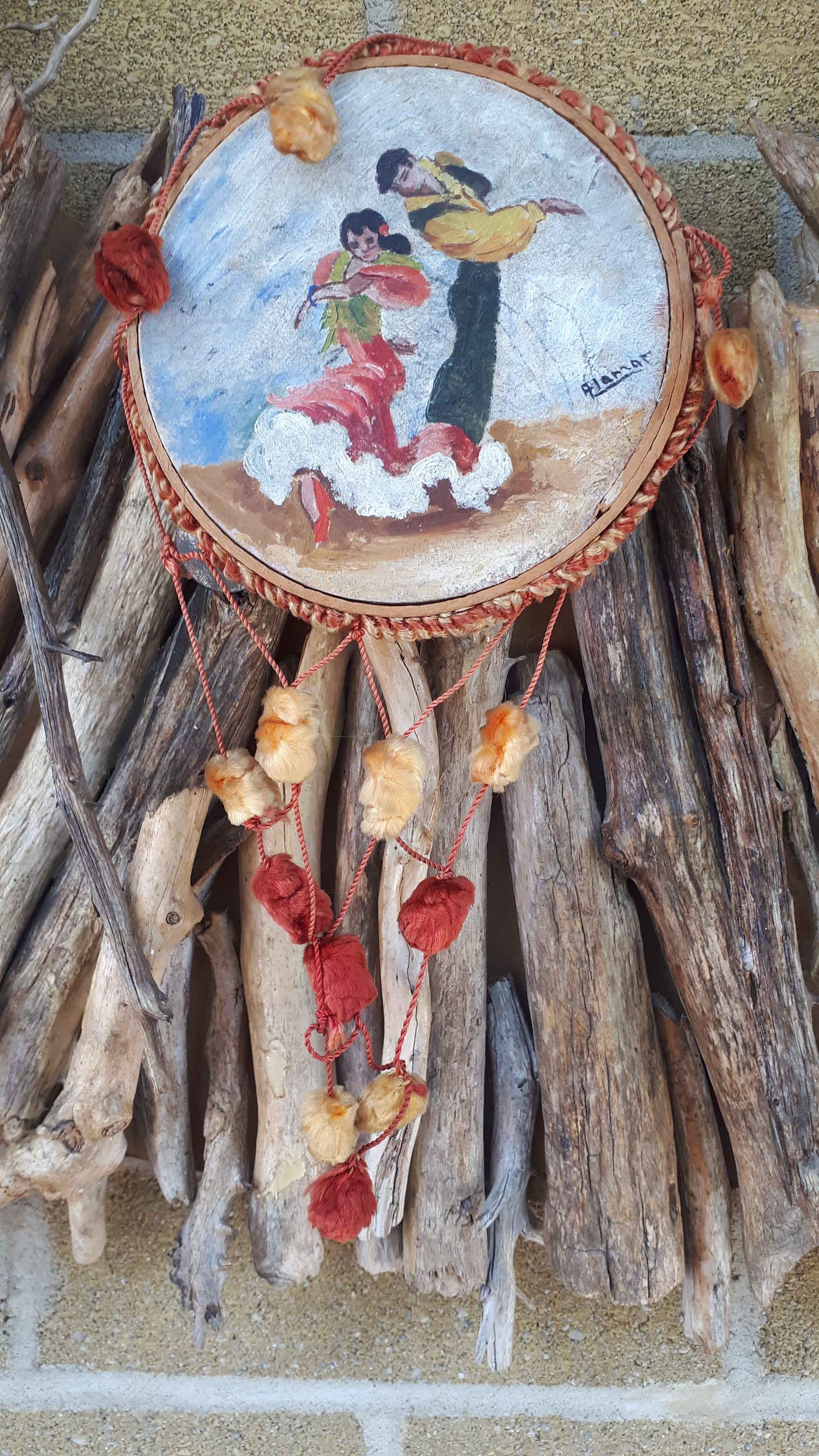 Vintage Childs Tambourine and Spanish Hand Painted Castanets, Children ...