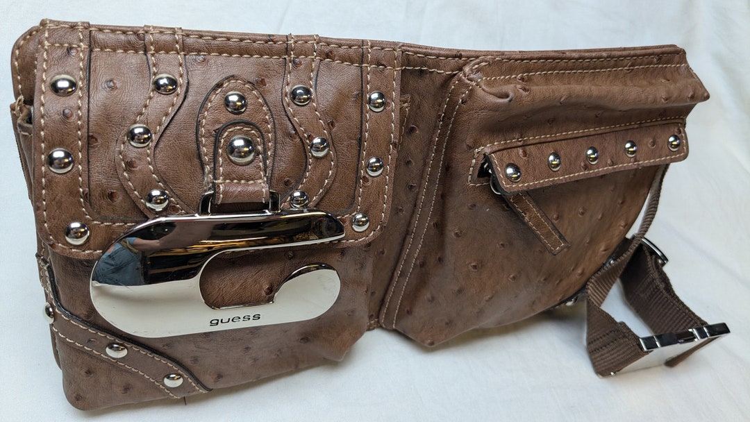 Vintage Guess Fanny Pack Retro Style Ostrich Leather Look - Etsy