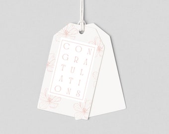 Congratulations Gift Tag, Printable PDF Download, Instant Download ...