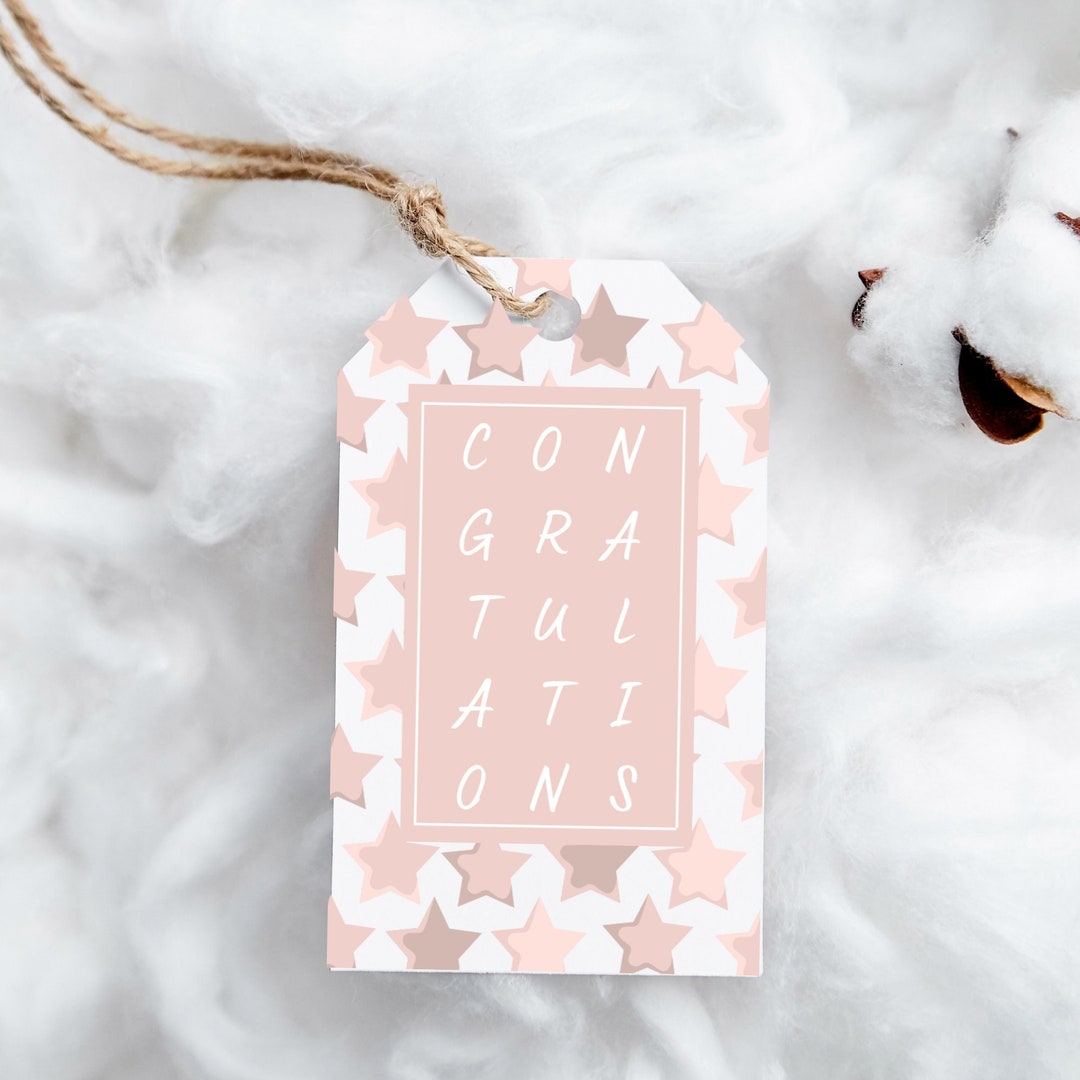 Congratulations Gift Tag, Printable PDF Download, Instant Download ...