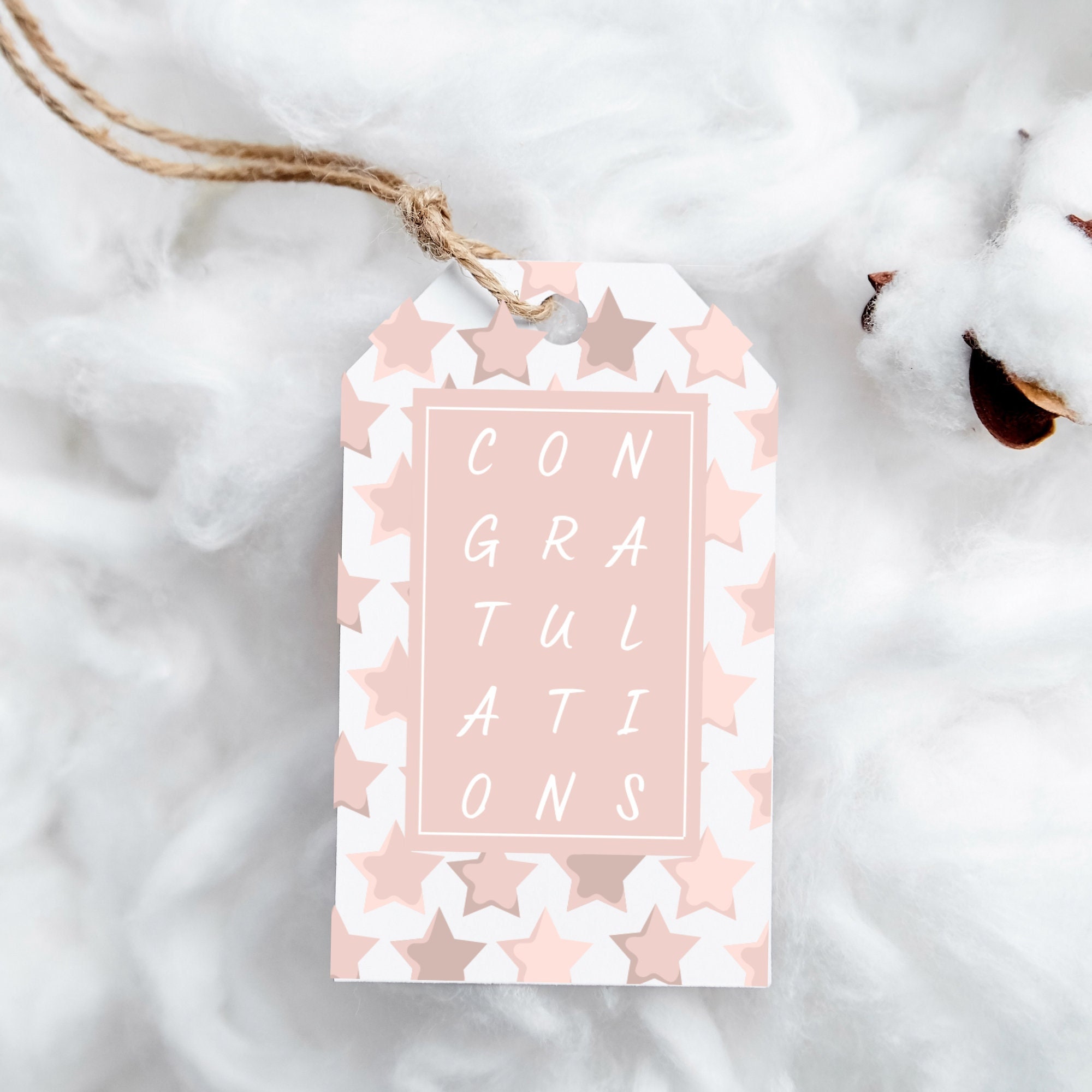 Congratulations Gift Tag, Printable PDF Download, Instant Download ...