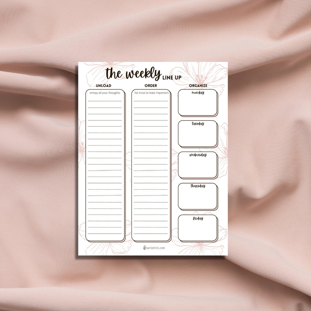 The Weekly Lineup, Calendar Planner, Weekly Schedule, Printable PDF ...