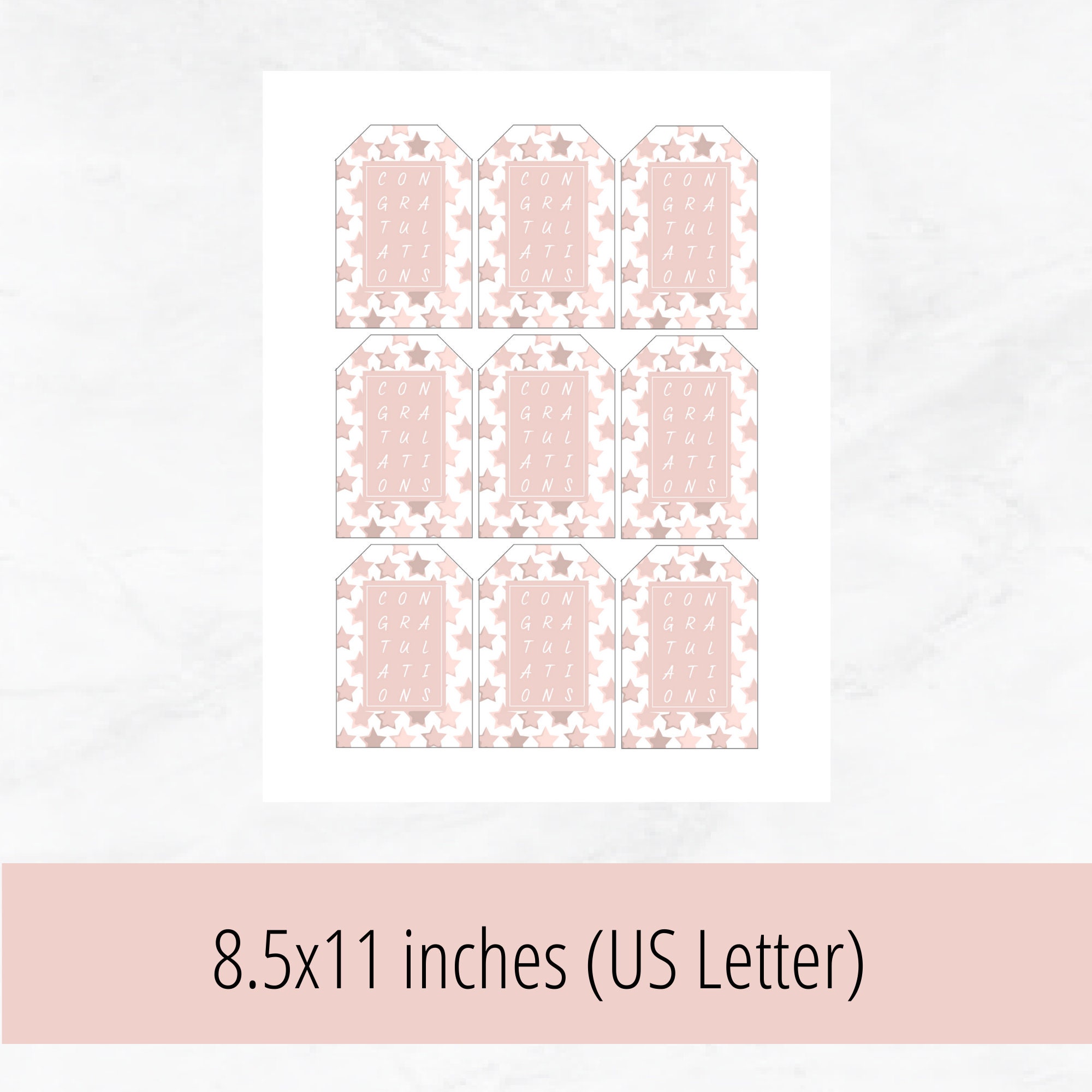 Congratulations Gift Tag, Printable PDF Download, Instant Download ...