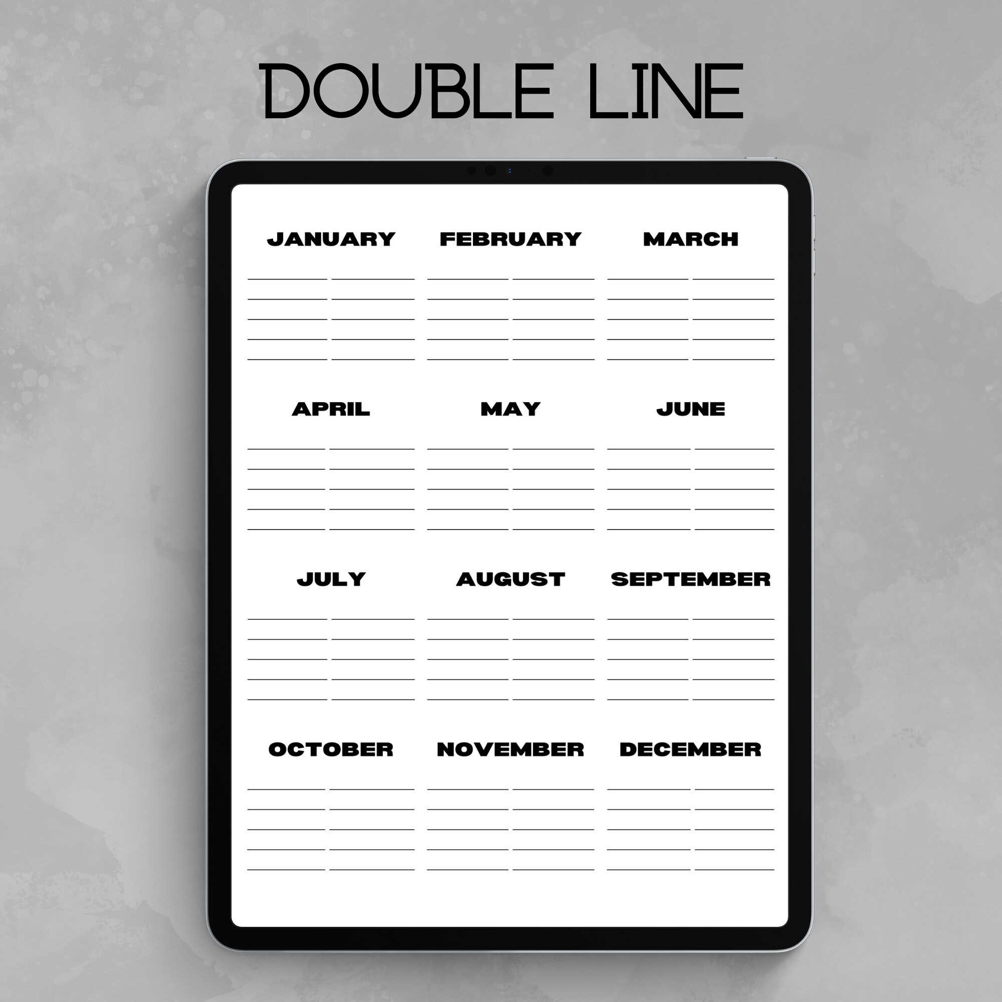 Year at a Glance Calendar, Digital Download, Printable PDF, iPad Yearly ...