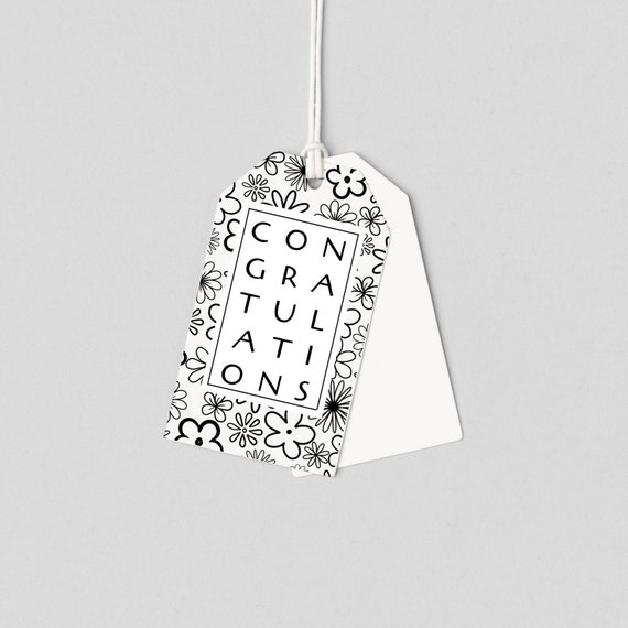 Congratulations Gift Tag Printable PDF Download Instant - Etsy