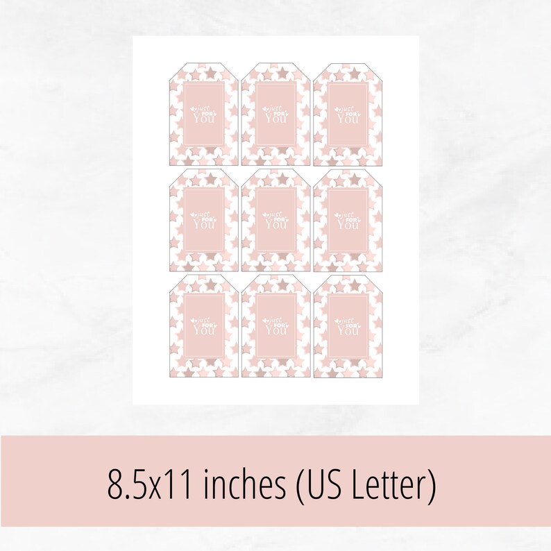Just for You Gift Tag, Printable PDF Download, Instant Download, Gift ...